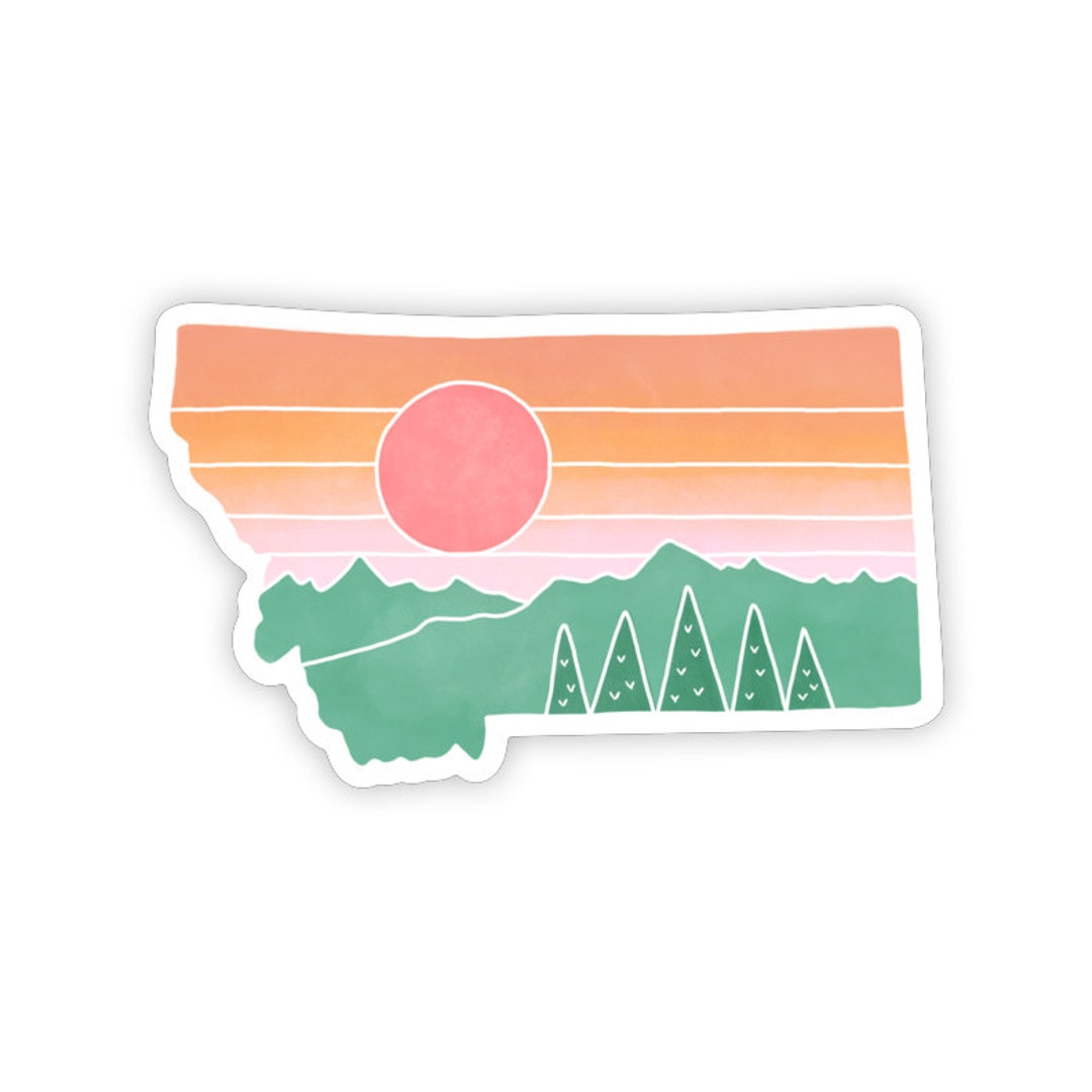 Montana Sunset Sticker (montana Sticker - Montana State Sticker ...