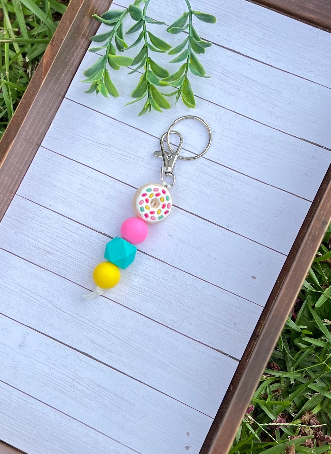 Sprinkle Donut Keychain,pull Tag,gift for Her, Keychain,donut,pink,blue ...