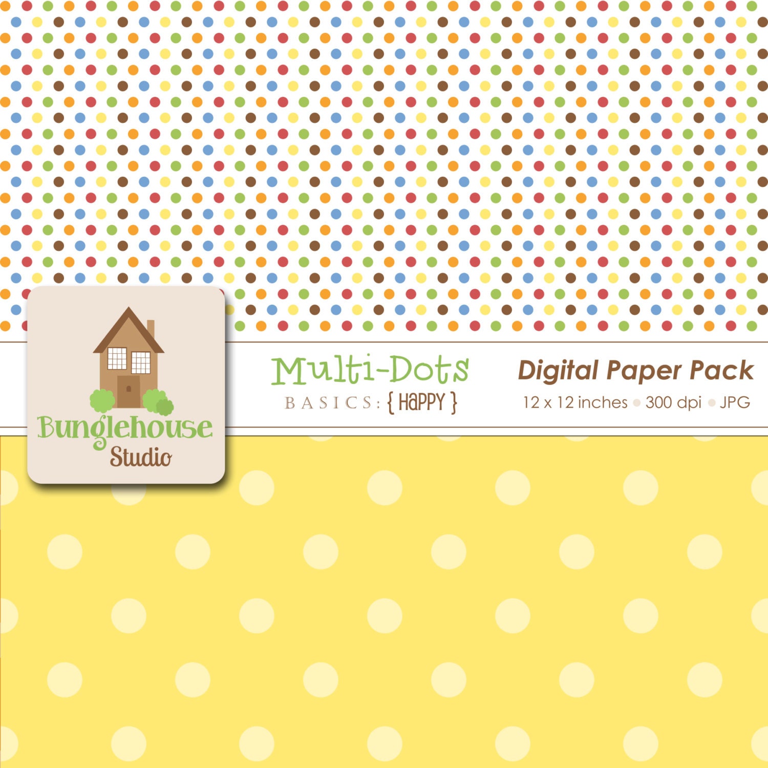 Polka Dot Digital Paper Pack | Instant Download | Multi Dots Digital ...
