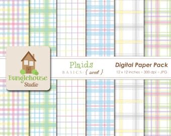 Easter Plaid Digital Paper Spring Pastel Plaid Pattern Plaid - Etsy