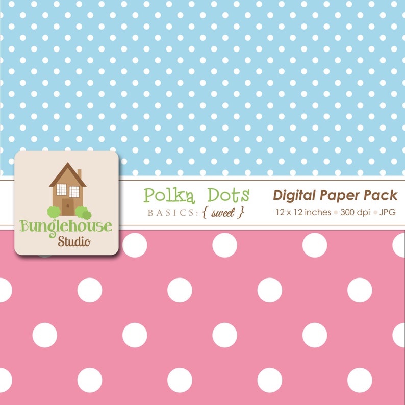 Spring Pastels Polka Dot Digital Paper Pack - Etsy