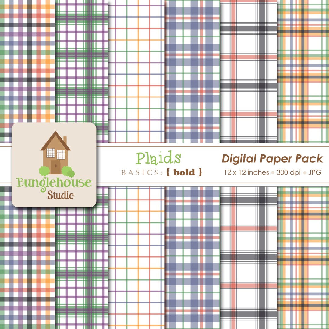 Plaid Digital Paper Pack | Instant Download | Digital Scrapbooking ...