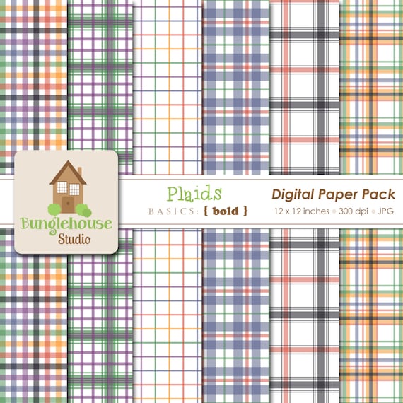 Plaid Digital Paper Pack Instant Download Digital | Etsy