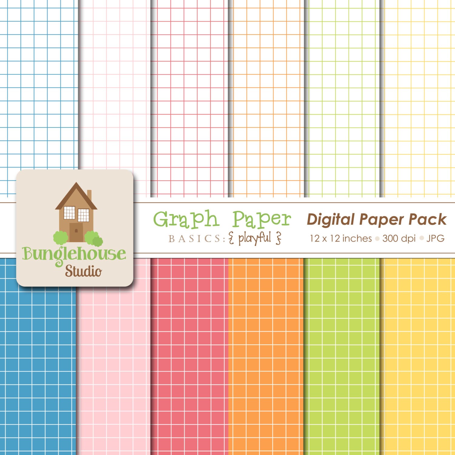 Digital Graph Paper | Scrapbooking Paper Pack | Instant Download ...