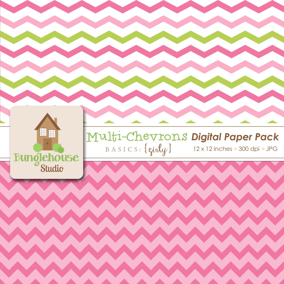 Multi Chevron Digital Paper Pack | Multi Color Chevron Stripe | Digital ...