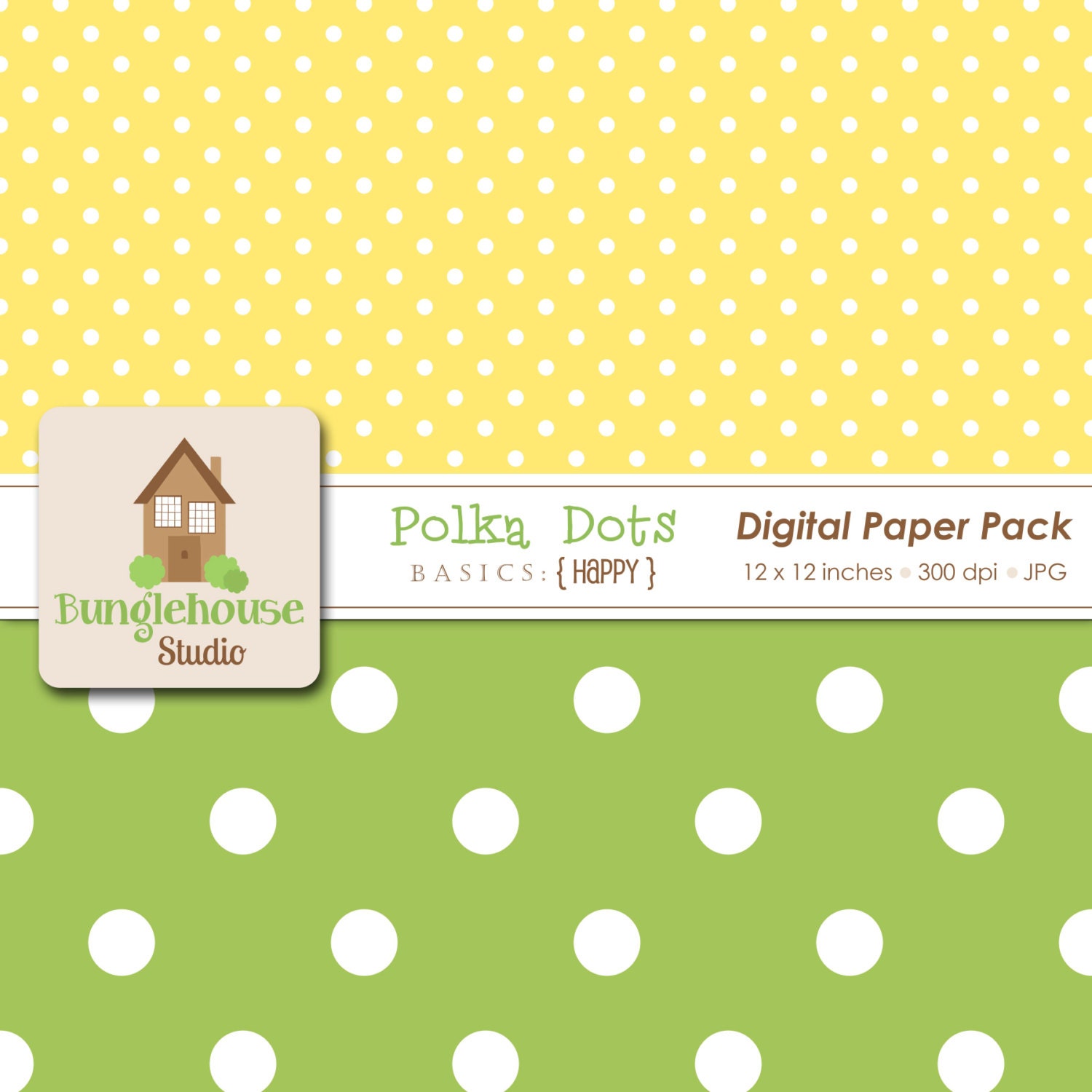 Polka Dot Scrapbook Paper Instant Download Digital Paper Pack Happy ...