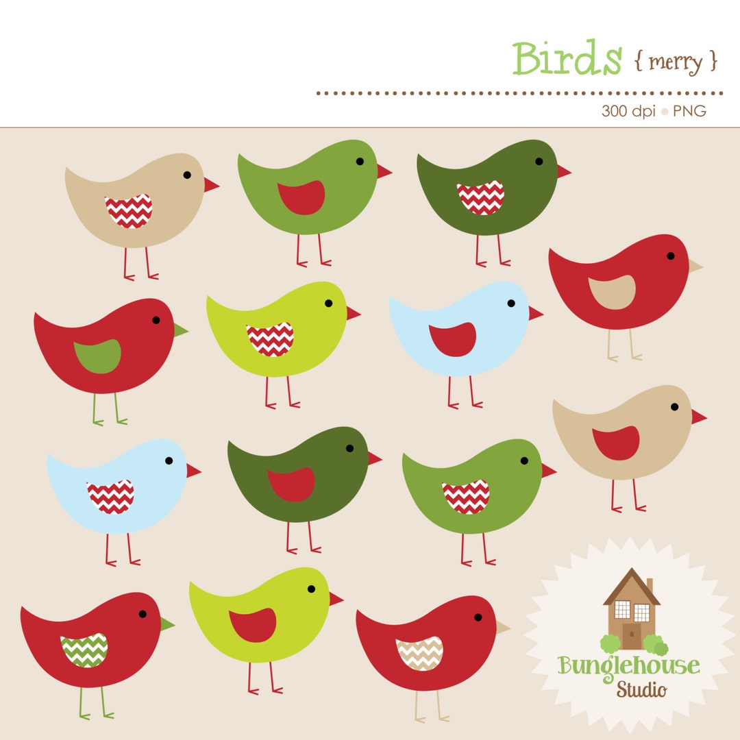 Christmas Bird Clip Art Christmas Birdies Winter Clipart Holiday ...