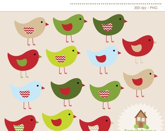 Christmas Bird Clip Art Christmas Birdies Winter Clipart Holiday ...