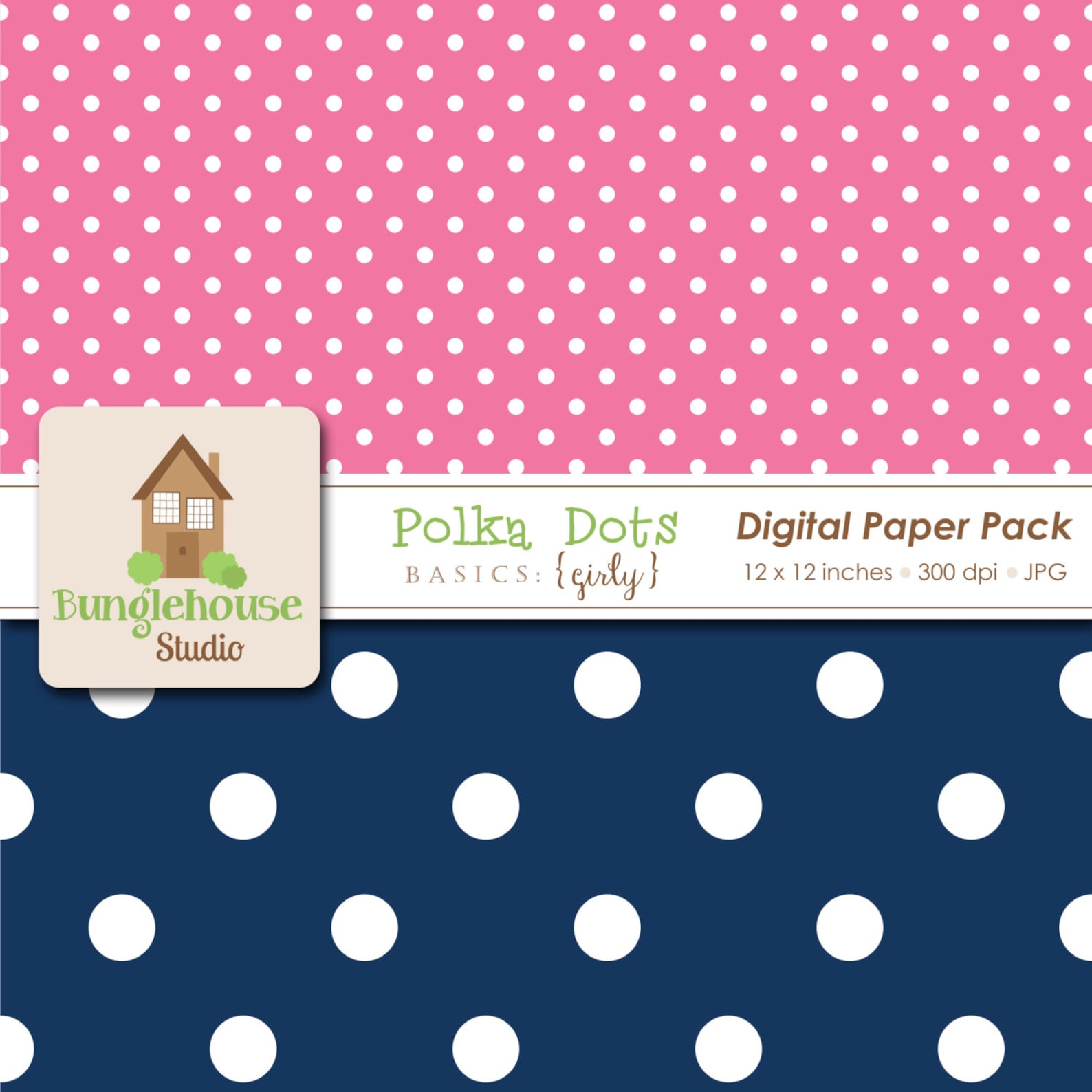Polka Dot Digital Papers | Digital Scrapbooking Basics | Girly Dots ...