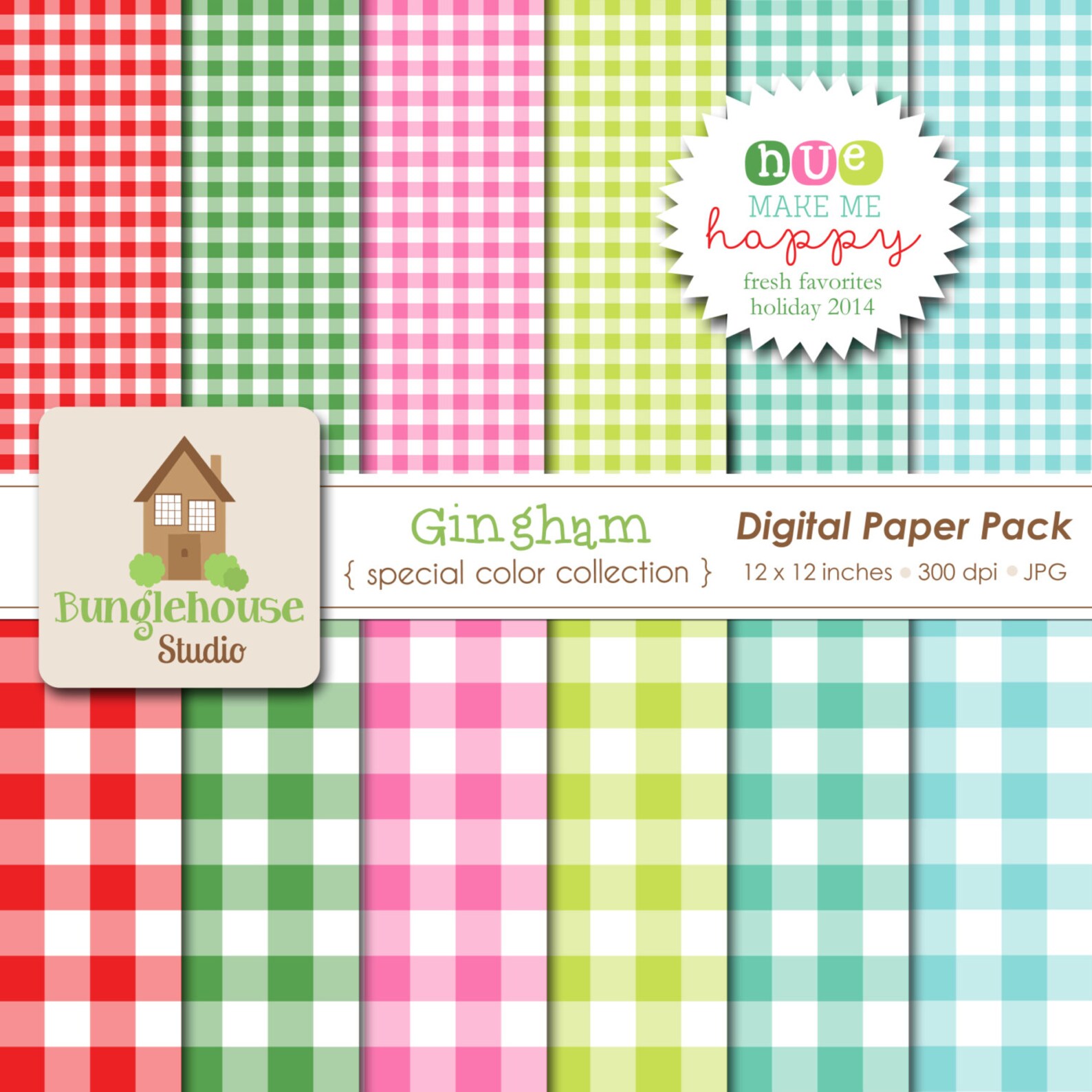 Christmas Gingham Digital Papers Holiday Backgrounds Red | Etsy