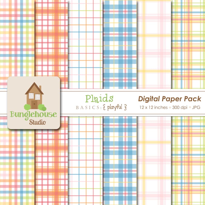 Plaid Digital Paper Pack | Instant Download | Digital Scrapbooking ...