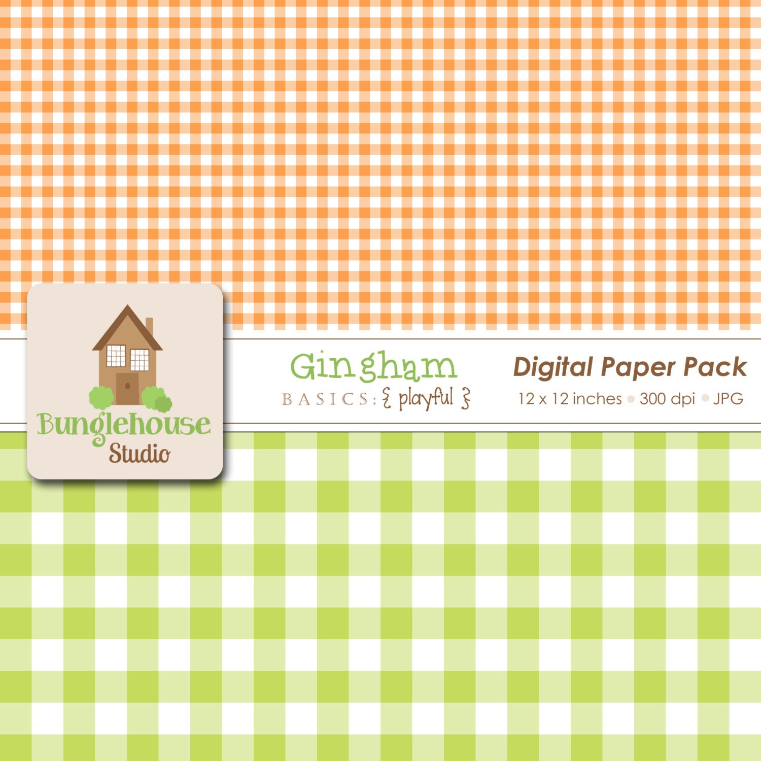 Gingham Digital Paper Pack Instant Download Digital Scrapbooking Basics ...