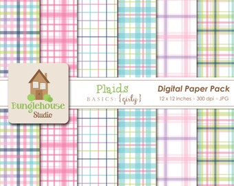 Plaid Digital Paper Pack Instant Download Digital | Etsy