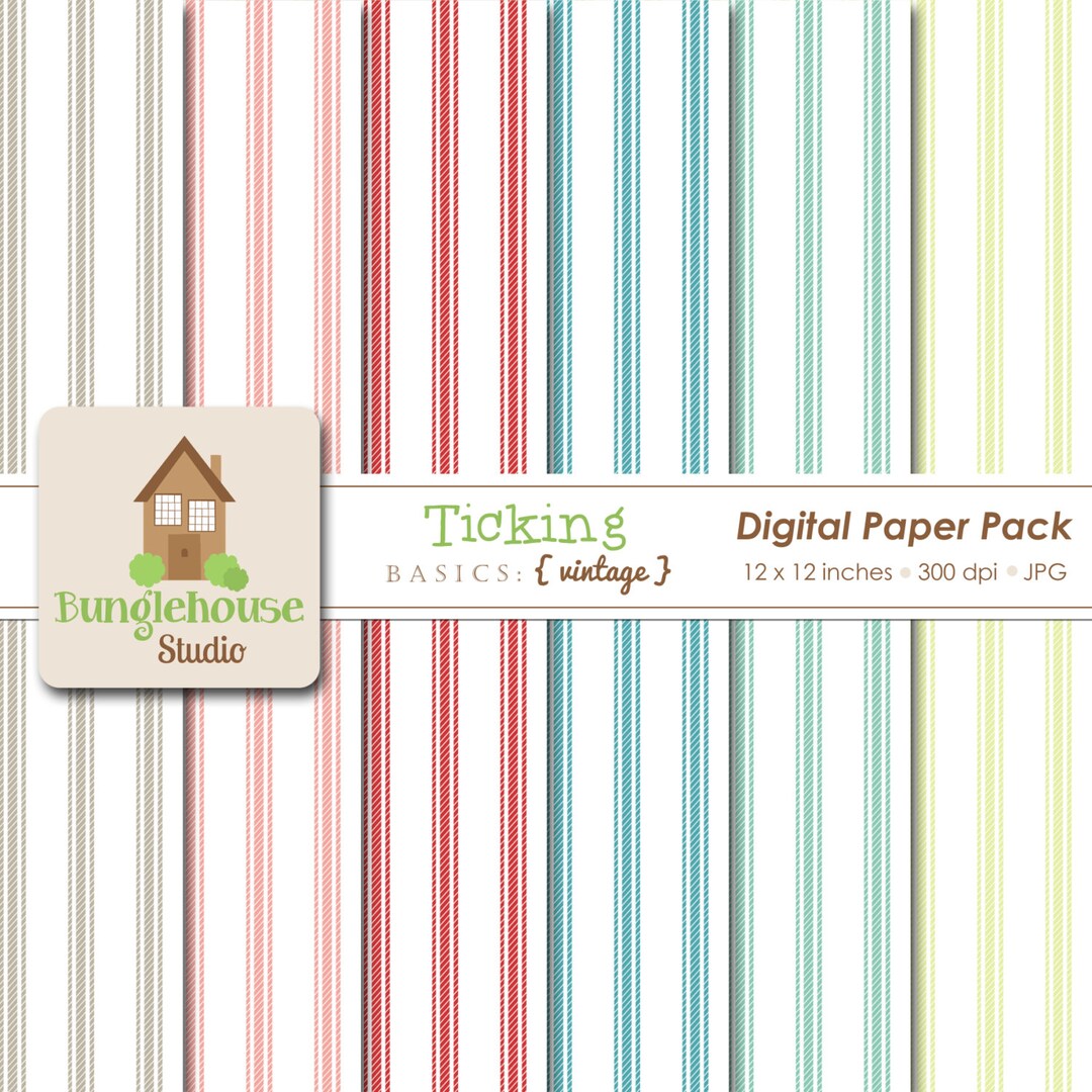 Vintage Style Digital Ticking Papers - Etsy