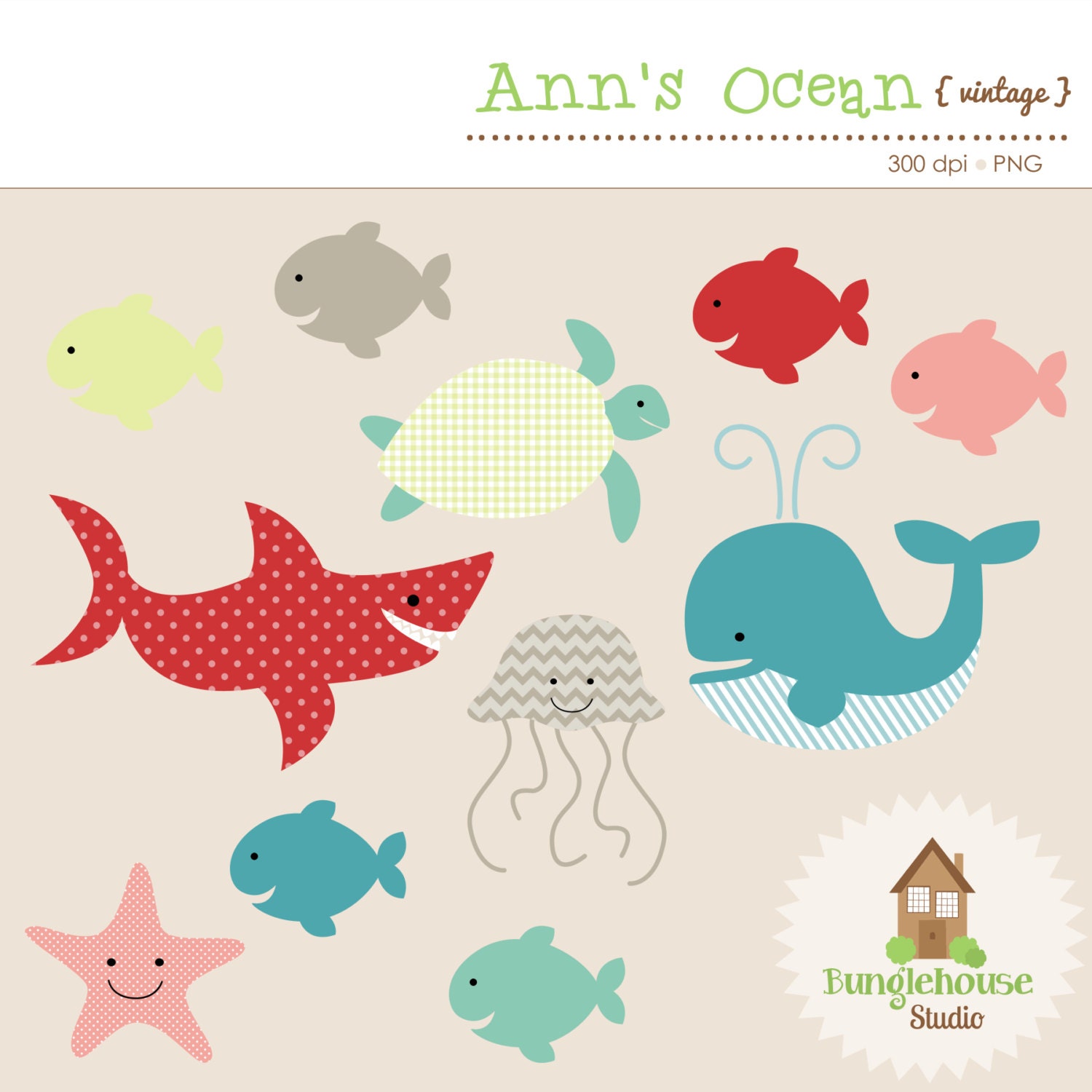 Ocean Clipart | Under the Sea Clip Art | Ocean Animal Graphics Set ...