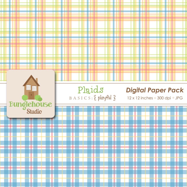 Plaid Digital Paper Pack | Instant Download | Digital Scrapbooking ...