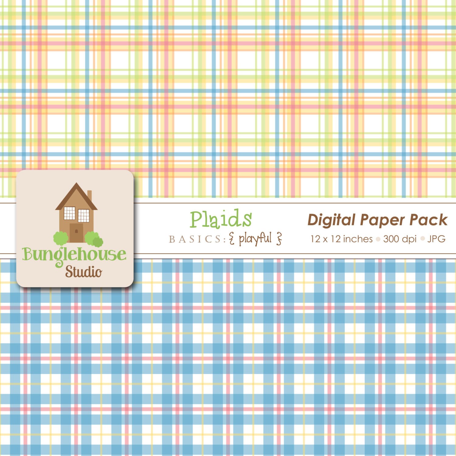 Plaid Digital Paper Pack | Instant Download | Digital Scrapbooking ...