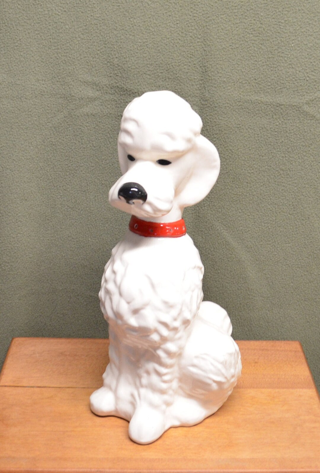Large White Poodle With Studded Collar Fabulous Bichon Dog Vintage ...
