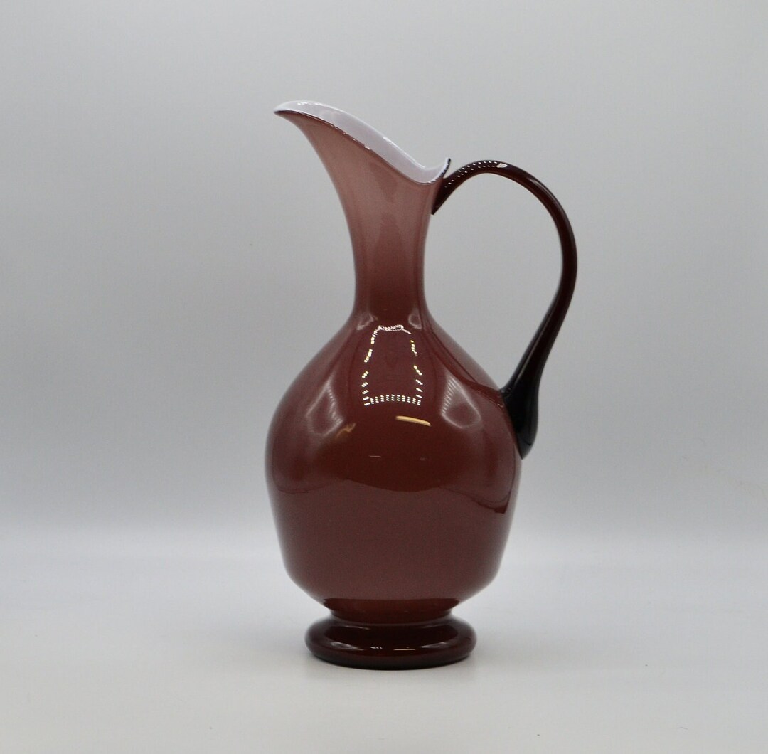 Gorgeous Purple Cased Glass Carlo Moretti Pitcher Vase / Carafe With ...