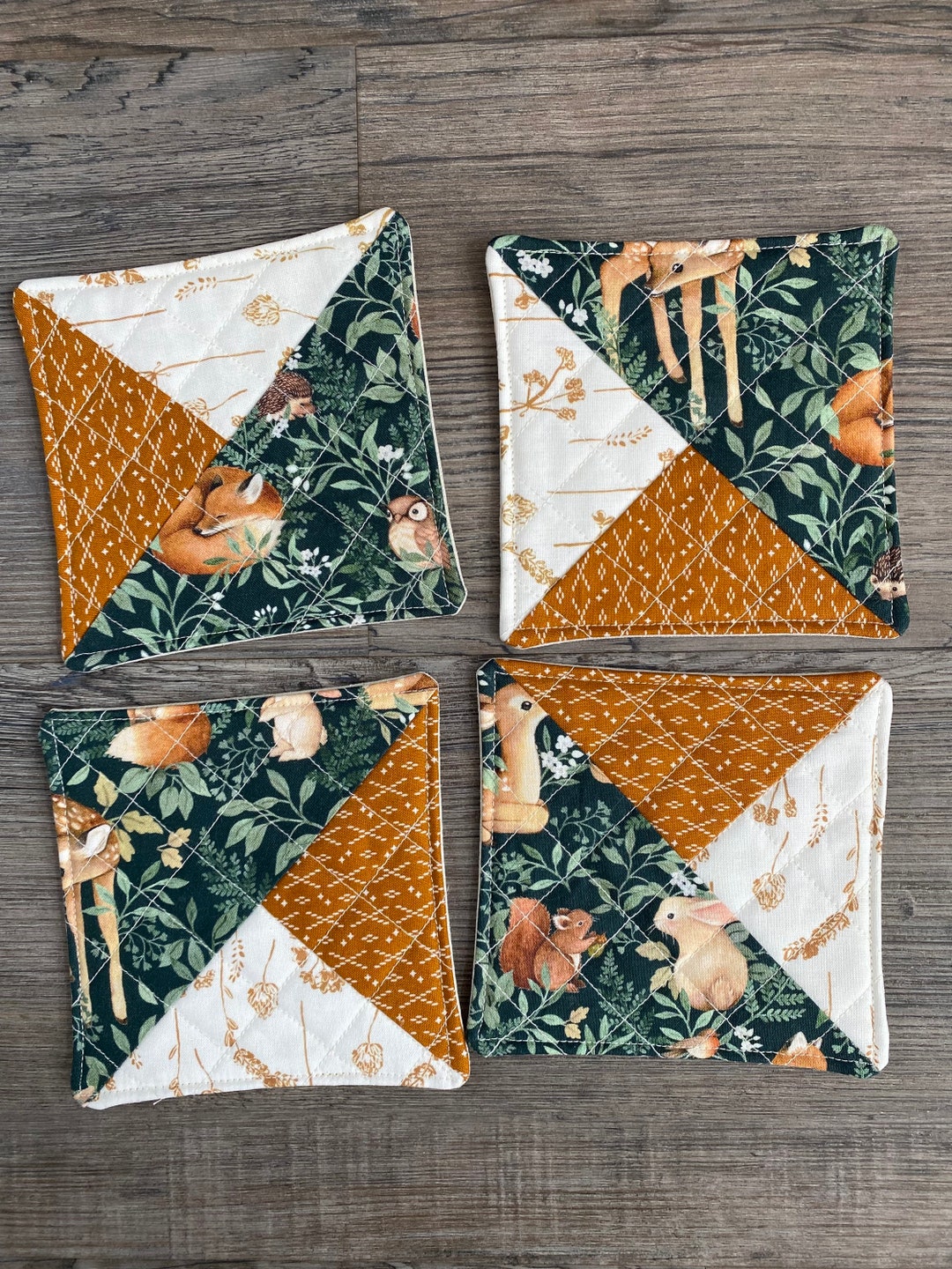 Quilted Fabric Coasters Set of 4 - Etsy