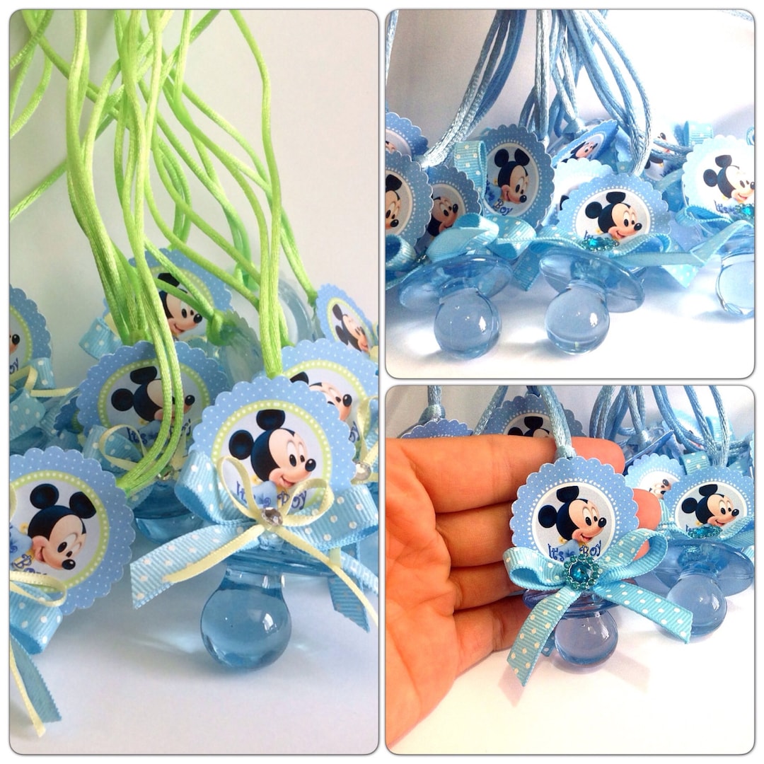 12 Mickey Mouse Baby Shower Pacifiers Mickey Mouse Baby Shower Favors ...