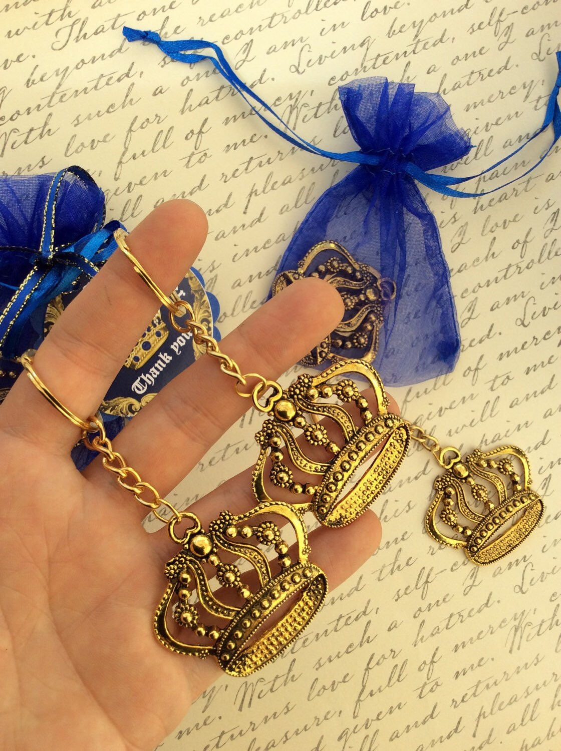 10 Royal Blue Baby Shower Favors Little Prince Key Chain - Etsy