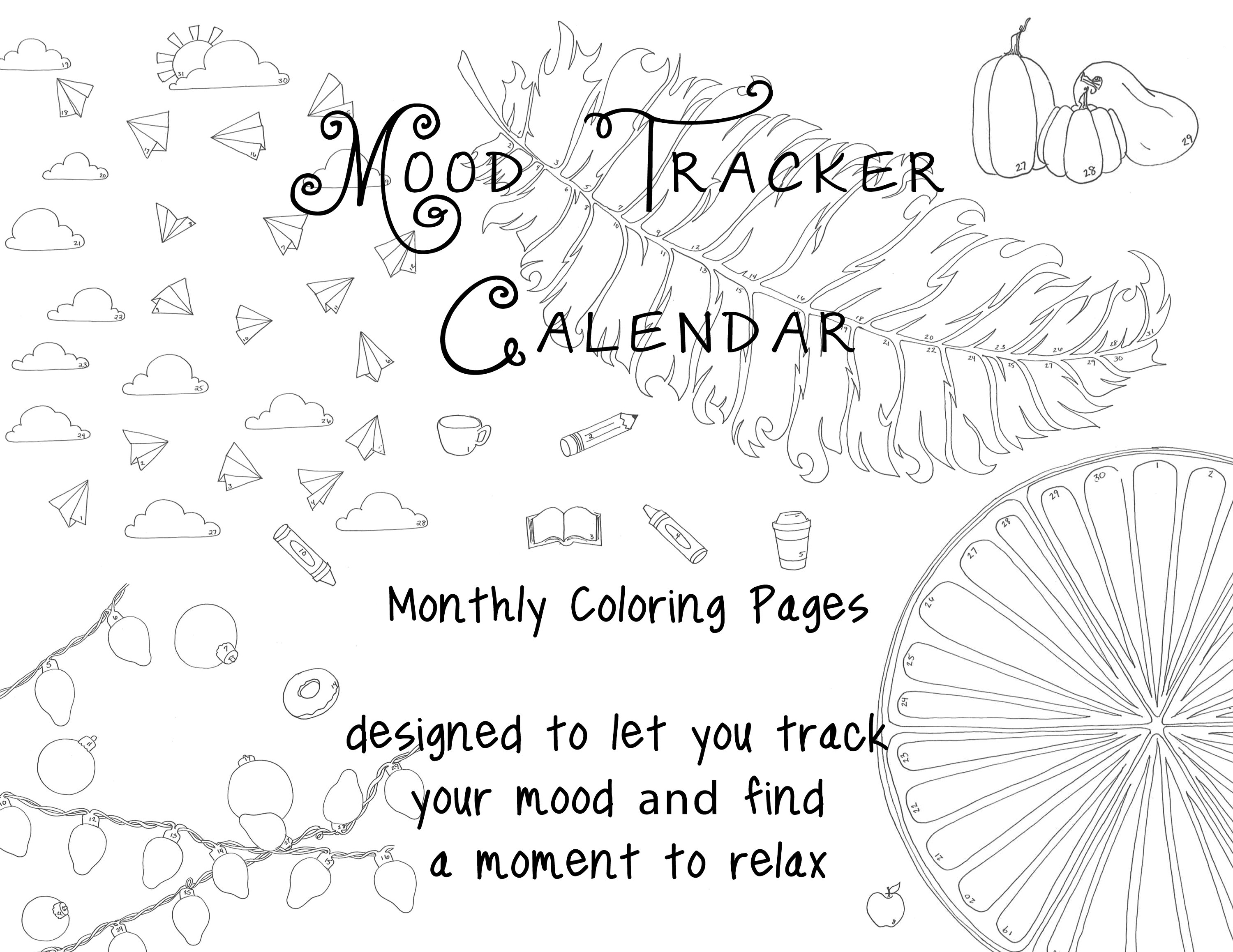 Mood Tracker Calendar - Etsy