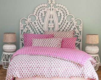 Beautiful Block Printed Quilt/duvet/doona Cover Set Double - Etsy
