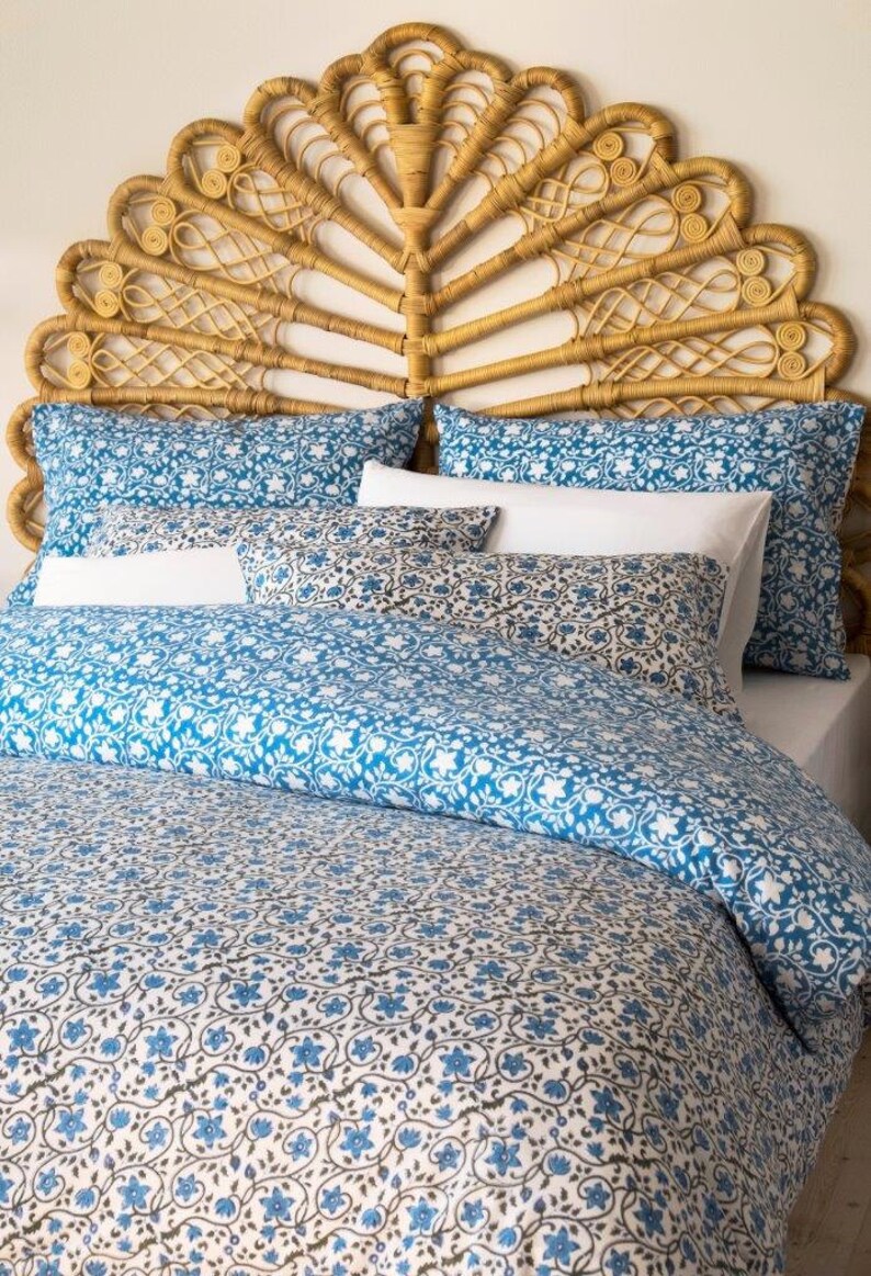 Beautiful Block Printed Quilt/duvet/doona Cover Set Double - Etsy