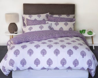 Beautiful Block Printed Quilt/duvet/doona Cover Set Double - Etsy