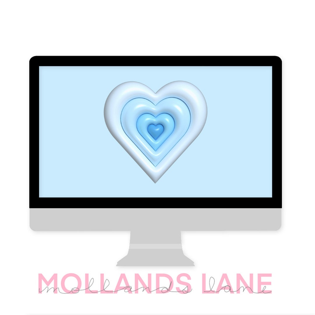 Floating Repeating Baby Blue Hearts 3D Desktop Wallpaper Valentines Day ...