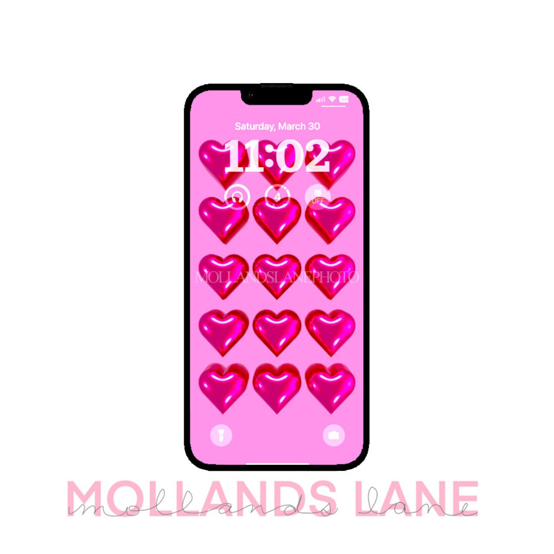 Pink Hearts 3D Phone Wallpaper Digital Download - Etsy Canada