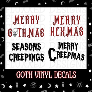 Merry Gothmas, Seasons Creepings, Set of 4 Vinyl Decals - Etsy
