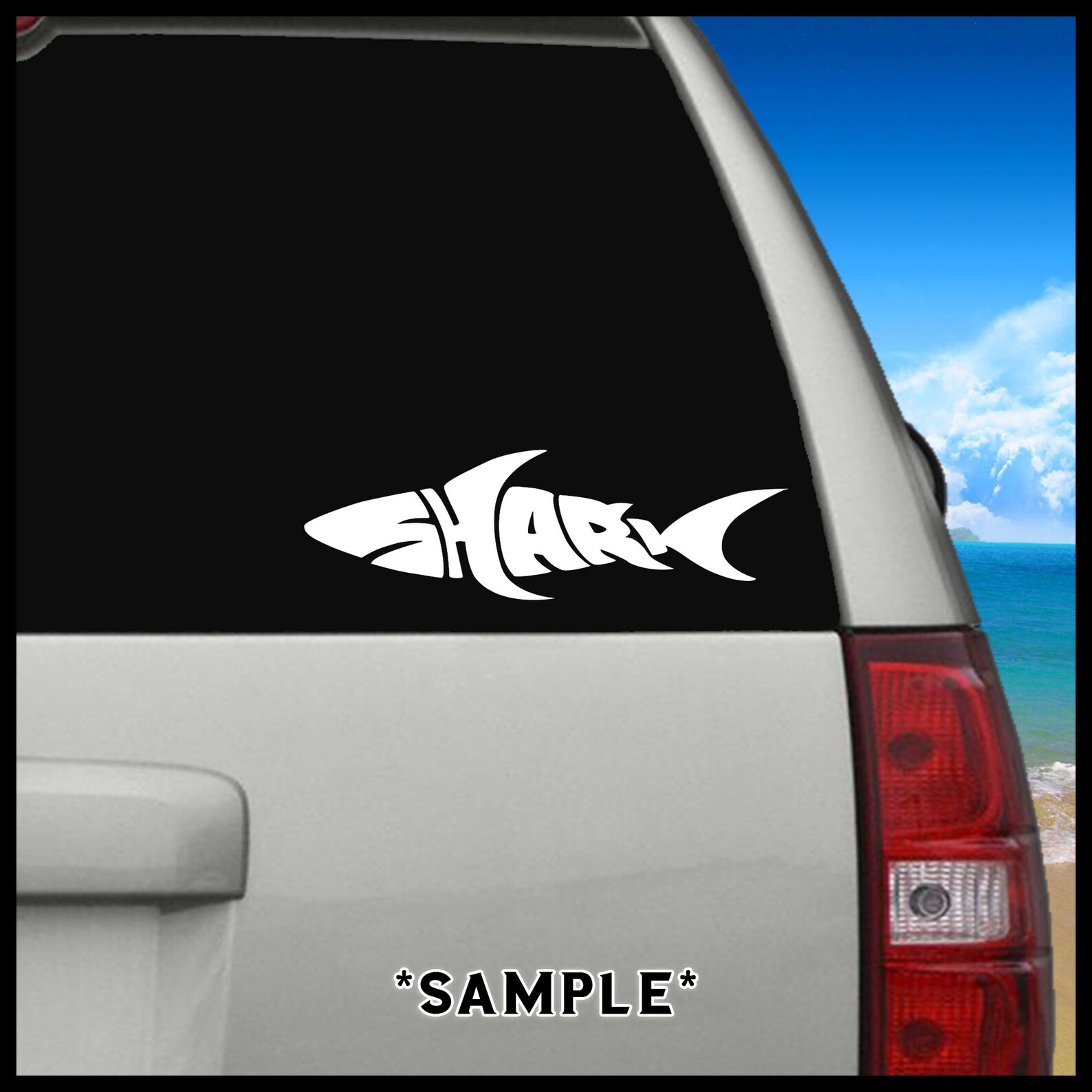 Shark Word Art, Silhouette, Vinyl Decal Sticker - Etsy