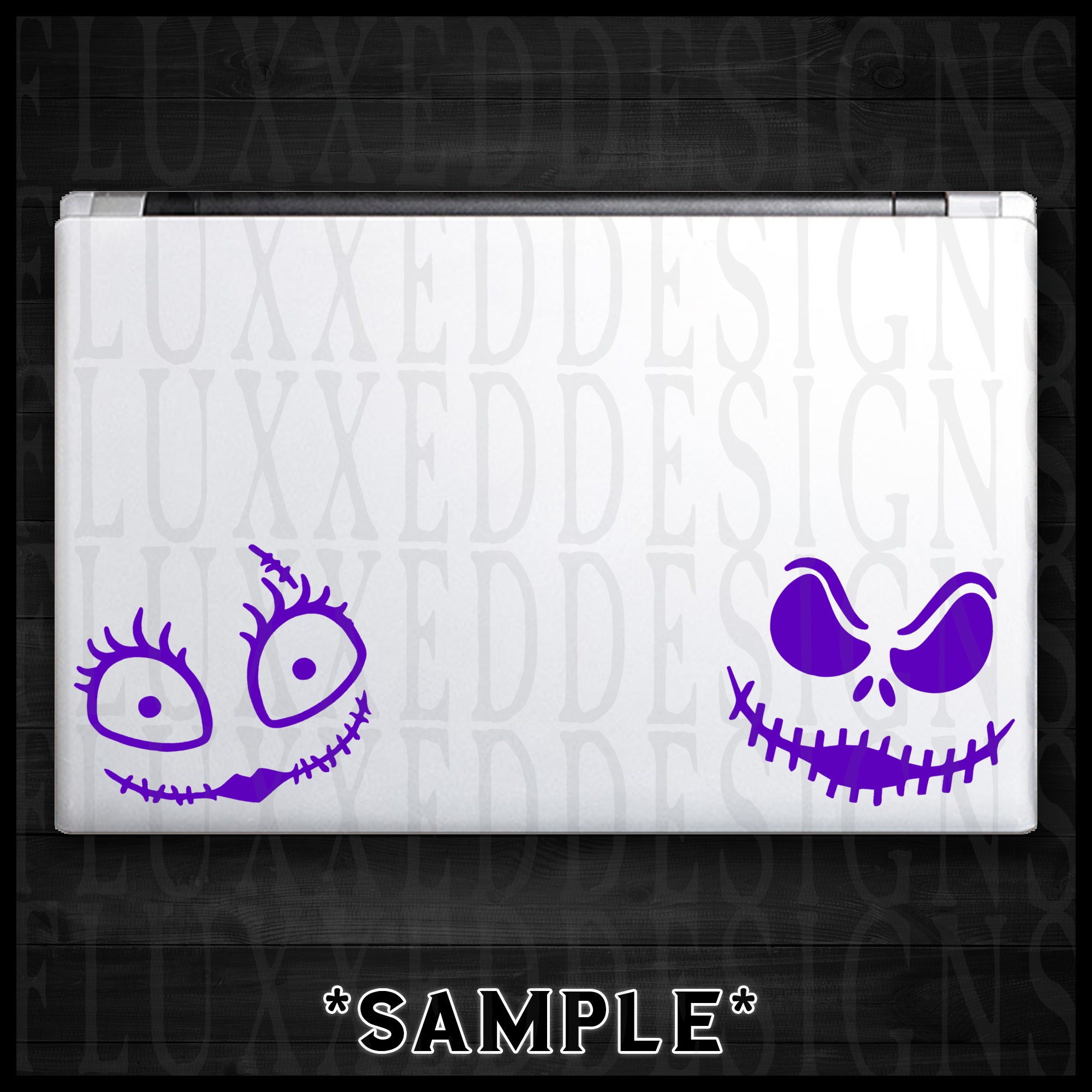 Jack and Sally Skeleton Face Outlines Vinyl Decal Sticker Set - Etsy Canada