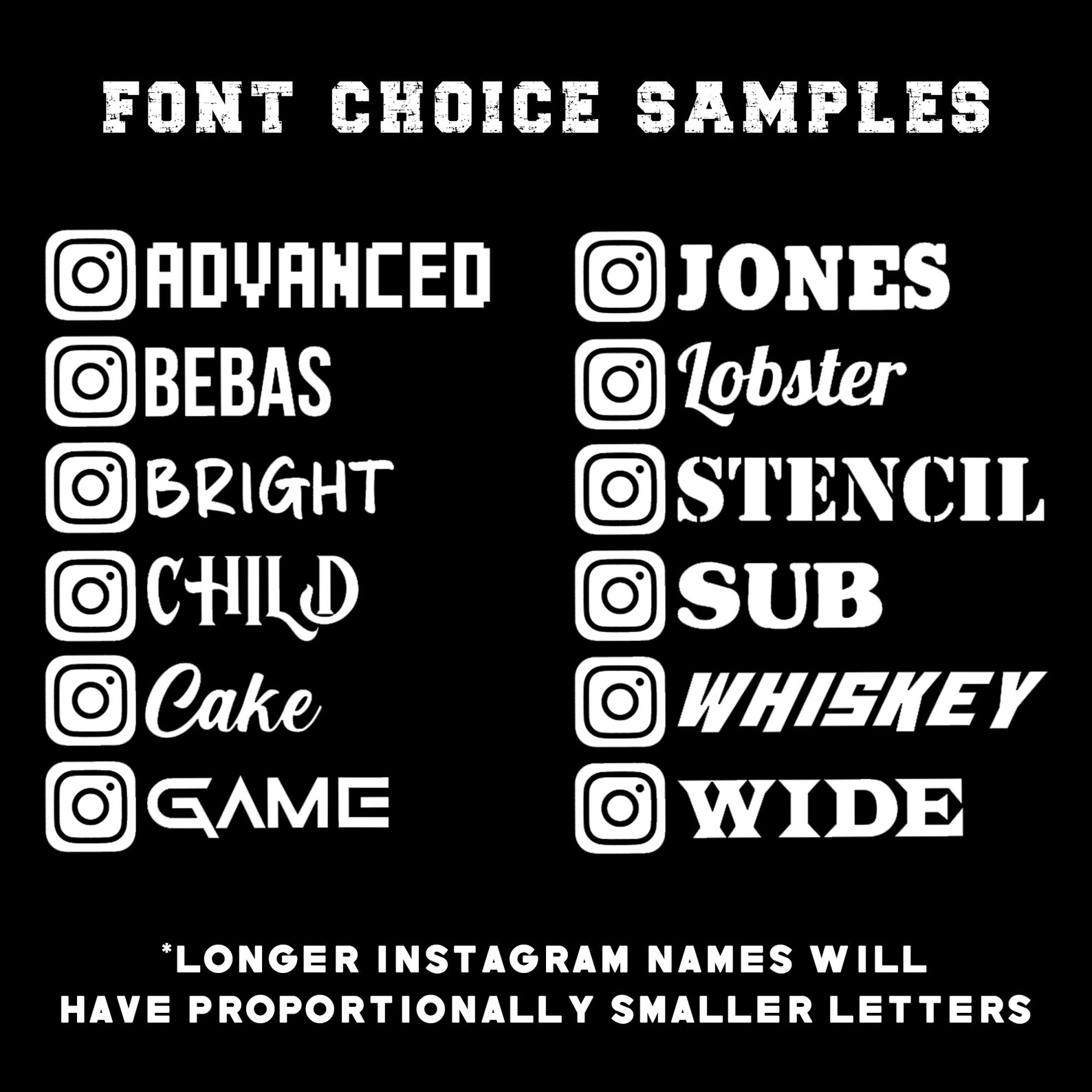 Custom Insta Name Car Truck Helmet Laptop Vinyl Decal - Etsy