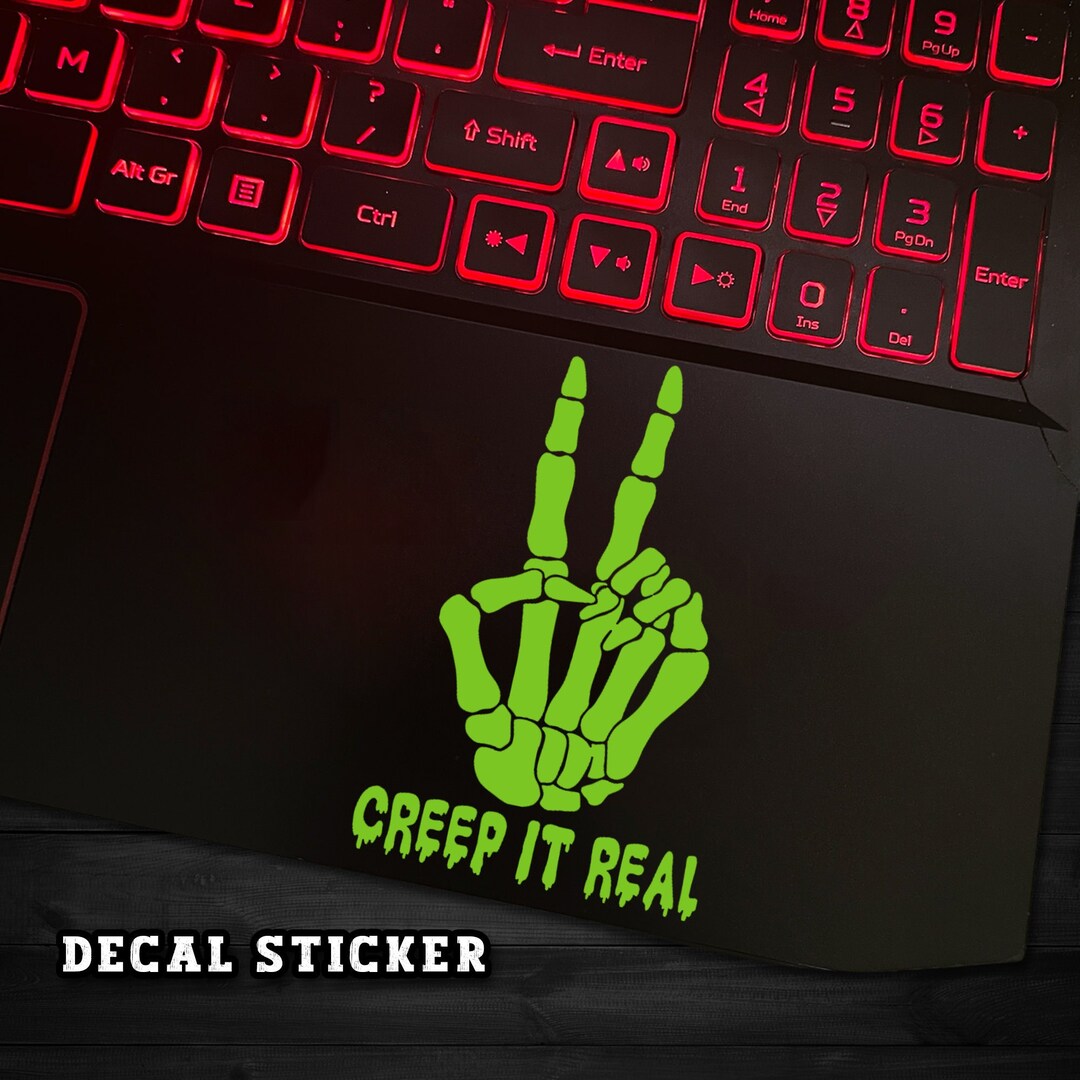 Creep It Real, Skeleton Peace Sign, Spooky, Horror, Halloween Vinyl ...