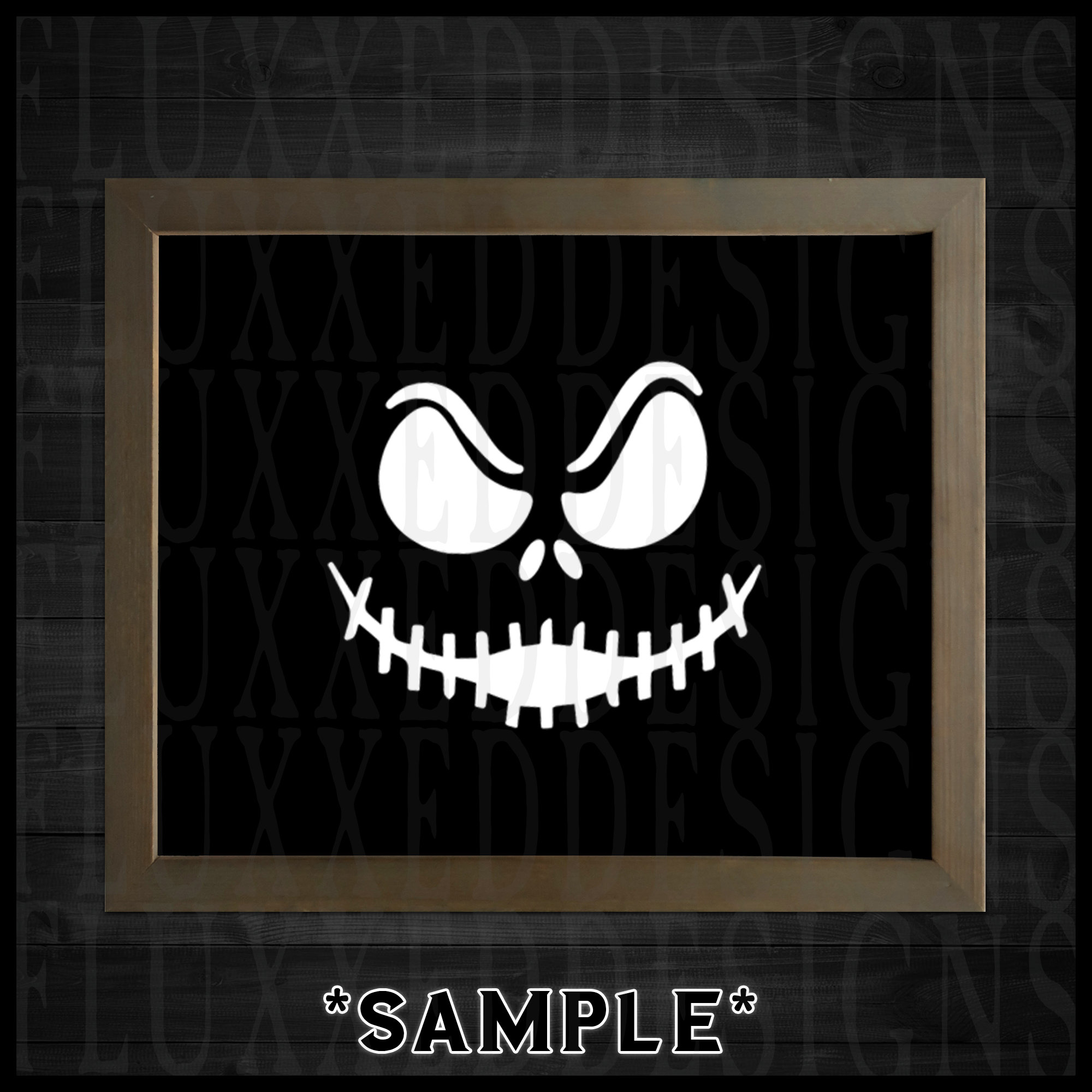 Jack and Sally Skeleton Face Outlines Vinyl Decal Sticker Set - Etsy Canada