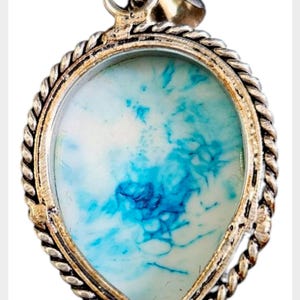 Vintage Blue Moon Face Pendant Encased in 925. Sterling Silver | 1 3/4 ...