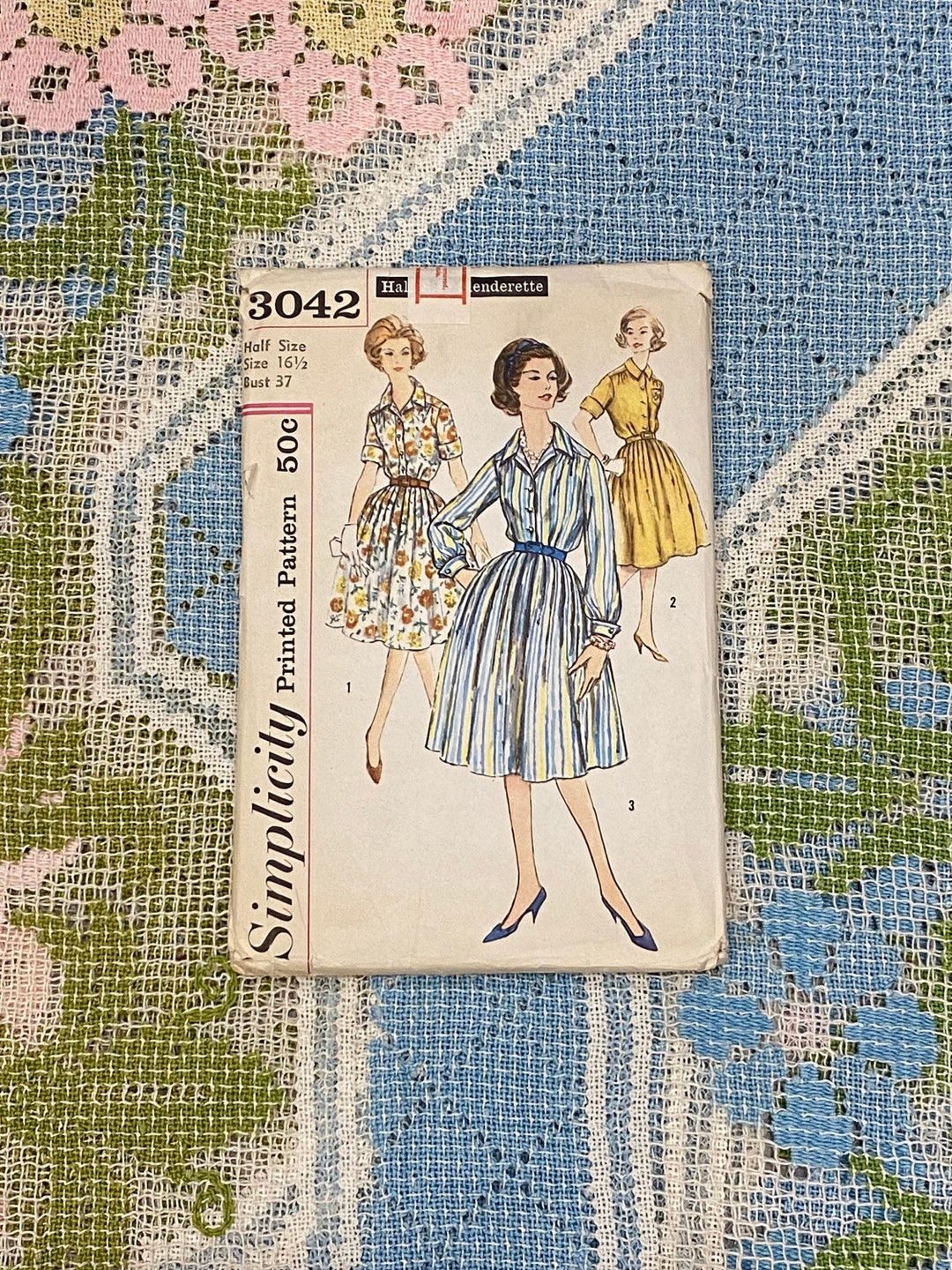 1950s Shirtdress Sewing Pattern: Simplicity 3042, Bust 37, UNCUT - Etsy