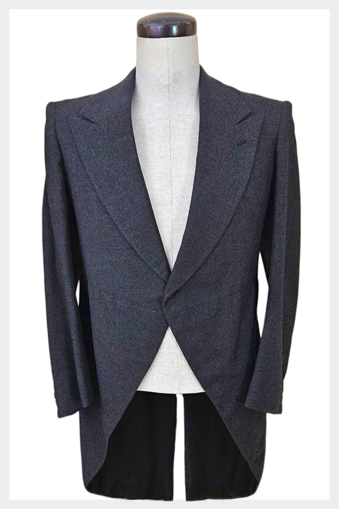 1949 Gray Wool Tailcoat Morning Coat | Vintage 40s Gentlemen's Formal ...
