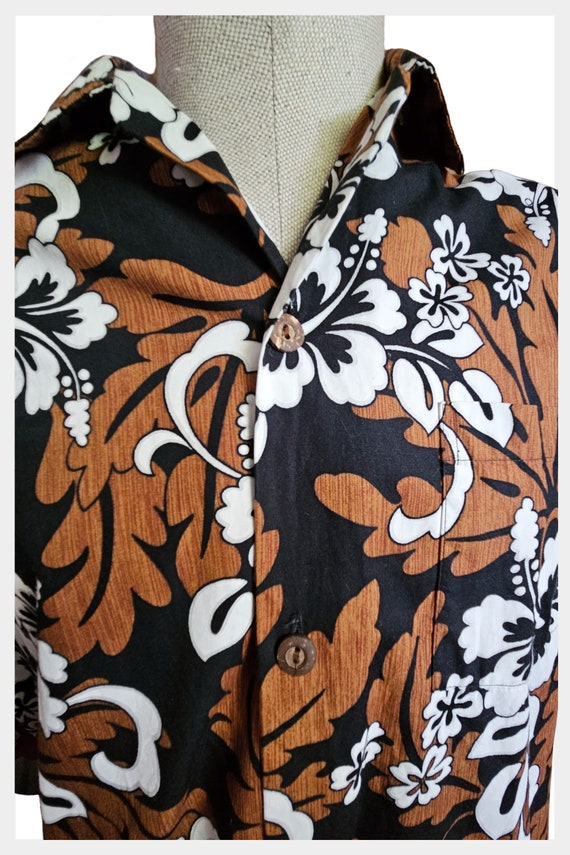 Vintage Island Style Design Real Hawaiian Shirt w Coc… - Gem