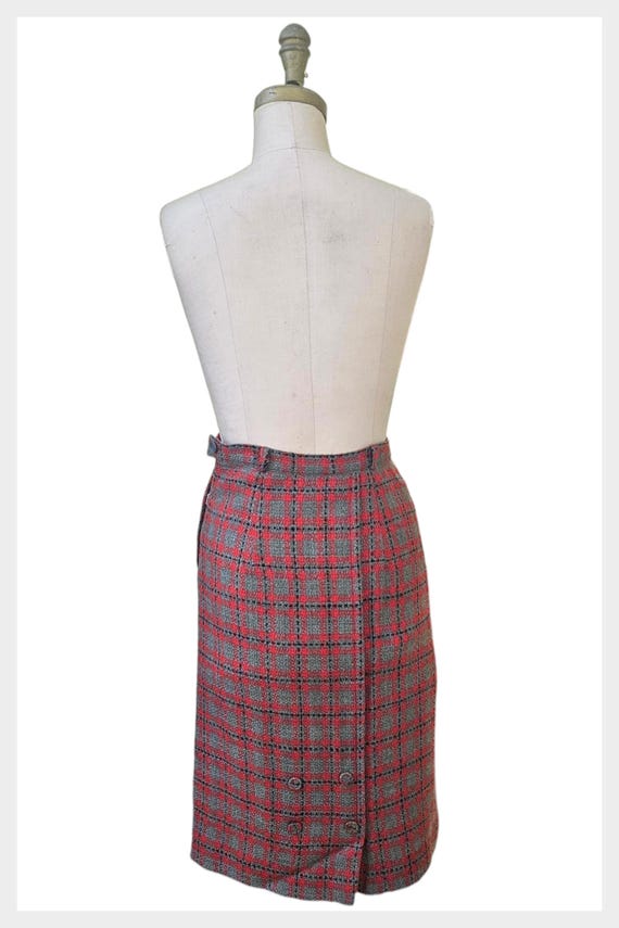 1950s plaid wool blend skirt | 50s pencil secretary s… - Gem
