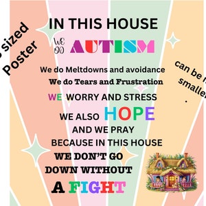 Autism A3 Poster, Autism Awareness, Gift for Family, Appreciation of ...