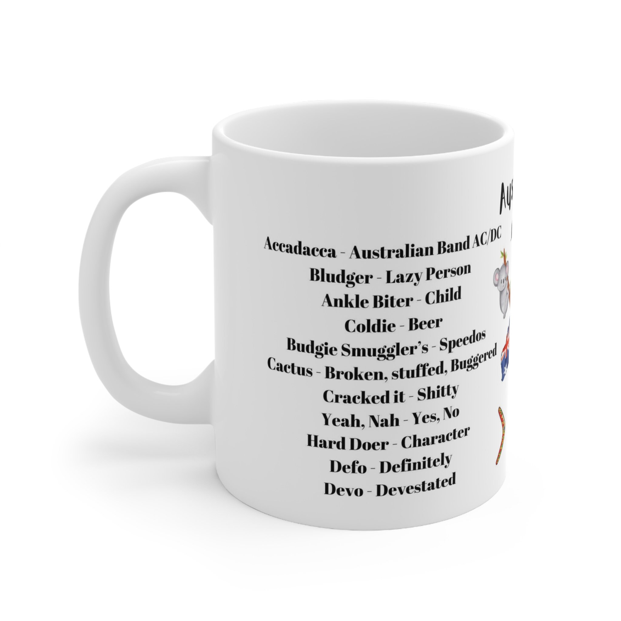 Aussie Slang Ceramic Mug: Australian Slang Gift, Home Decor - Etsy