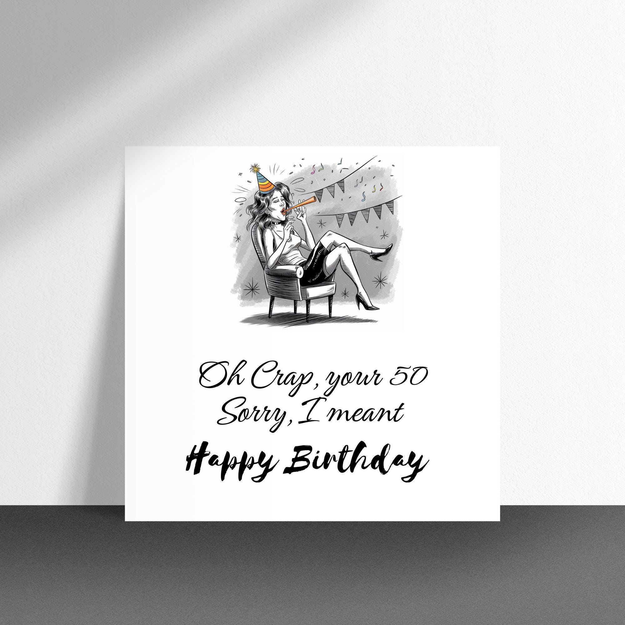 Funny 50th Birthday Card, Humorous Birthday Card - Etsy