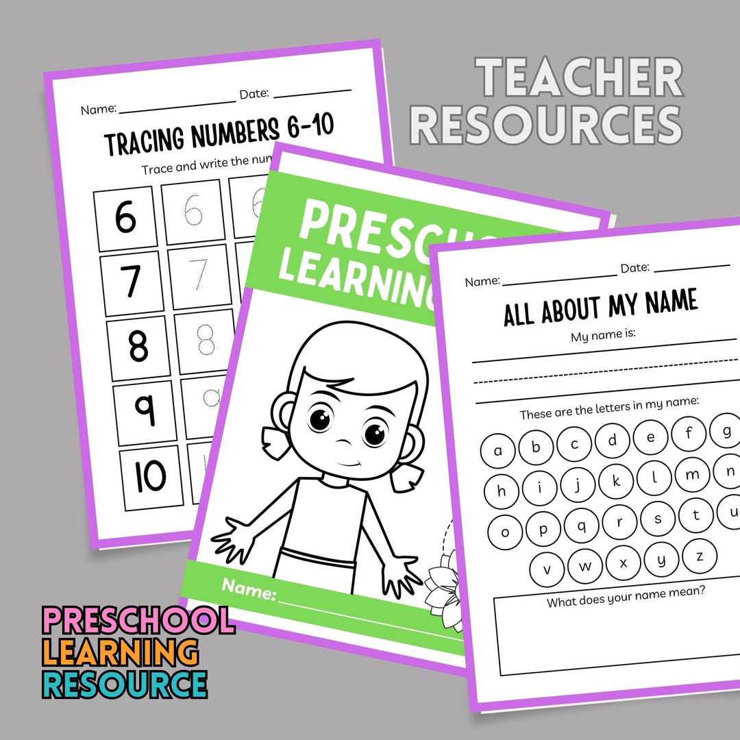 18 Printables Preschool Early Learning Teaching Resource Set - Etsy