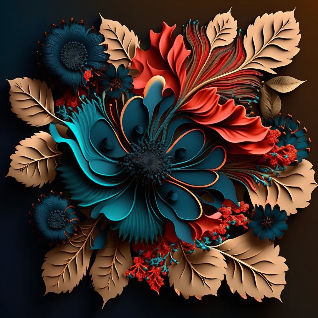 AI Generated High Resolution Flower for Wall Display - Two Sizes - 30 X ...