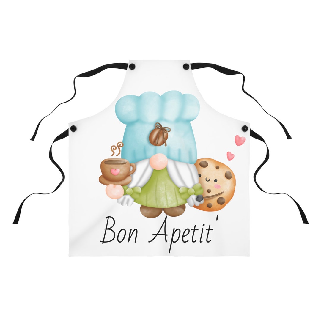 Bon Appetit Apron - Whimsical Gnome Chef Pattern - Unique Gift for ...