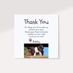 Dog Thank You Card for Babysitter Thank You Card Dog Thanks Square Card ...